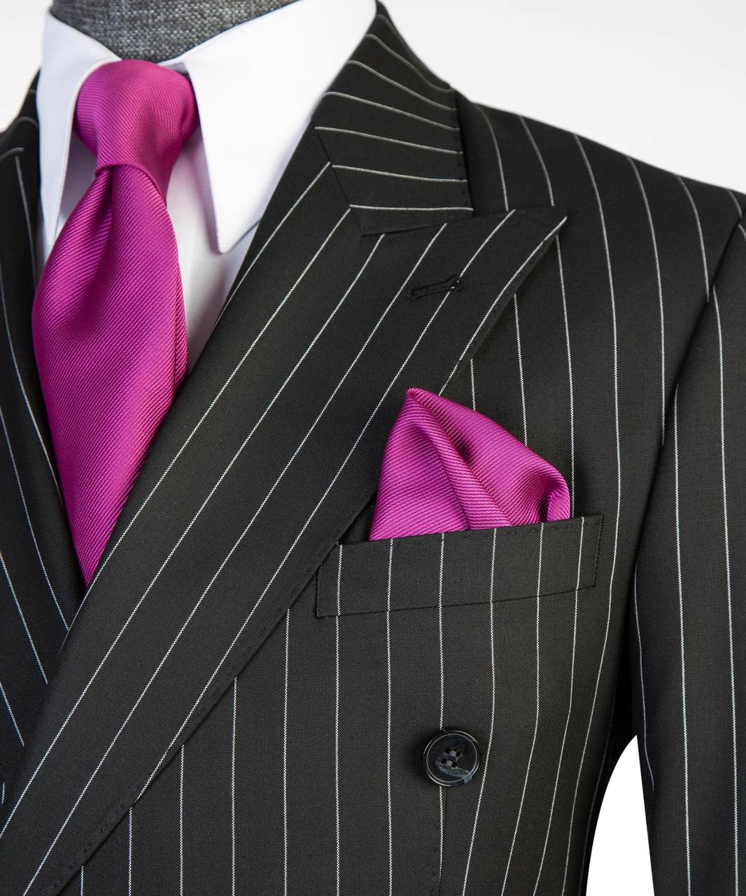 2-Piece French Prestige Noir Stripe Rosé Monarch Suit | Model DATMAX ...