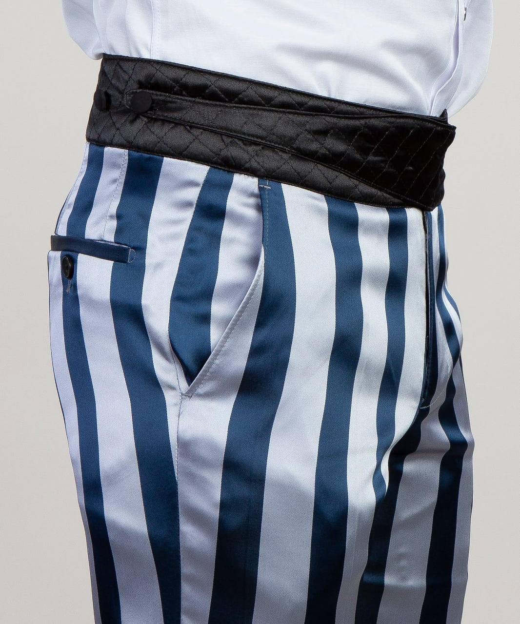 2025 Blue & Light Gray Striped Imperial Crimson Sovereign 2-Piece Satin ...