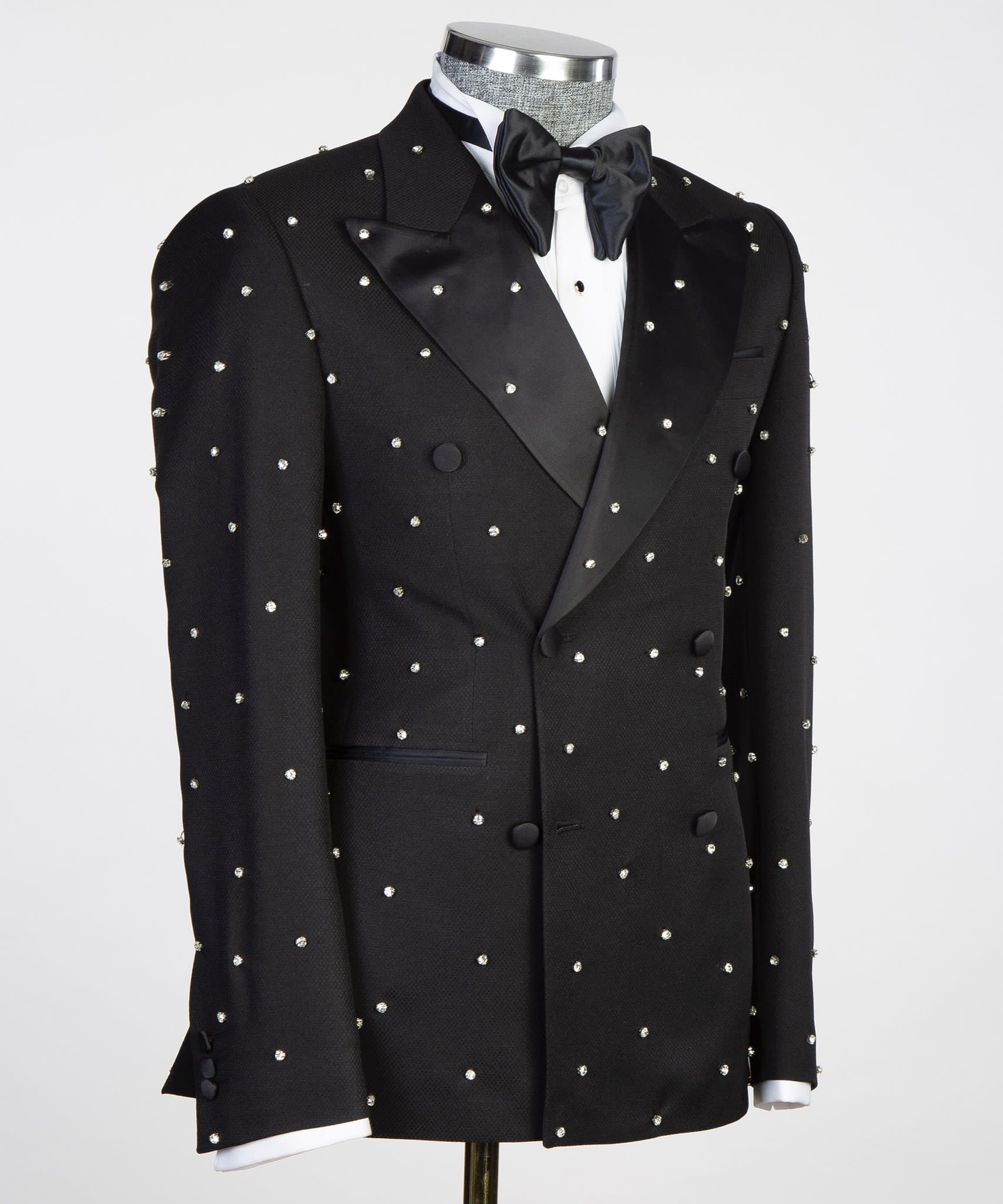 2 Pieces Valerian Nocturne Eclipse All Black Double-Breasted Beaded ...