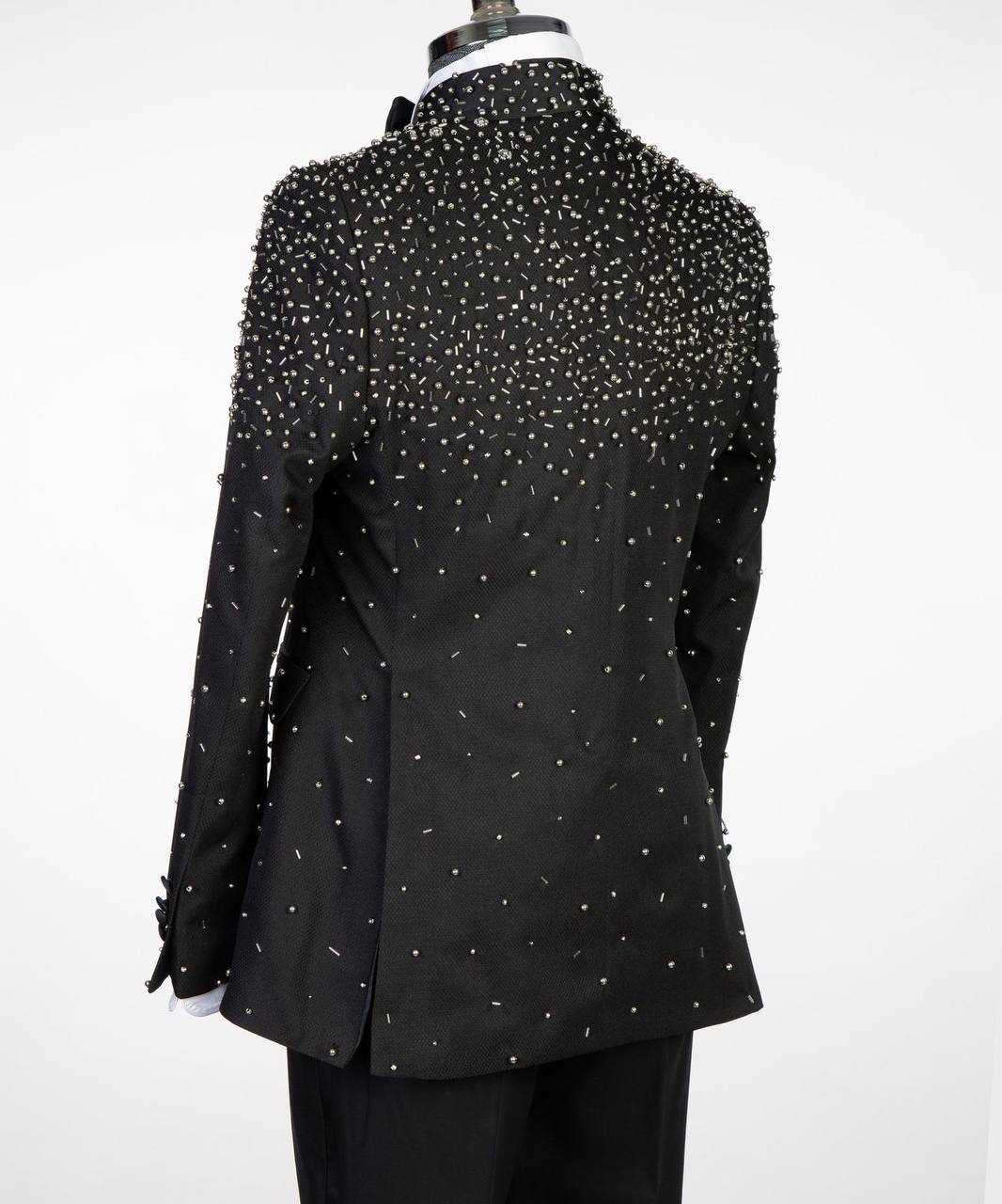 2025 2-Piece Shadow Armour Double Breasted Matte Black Studded Edge ...