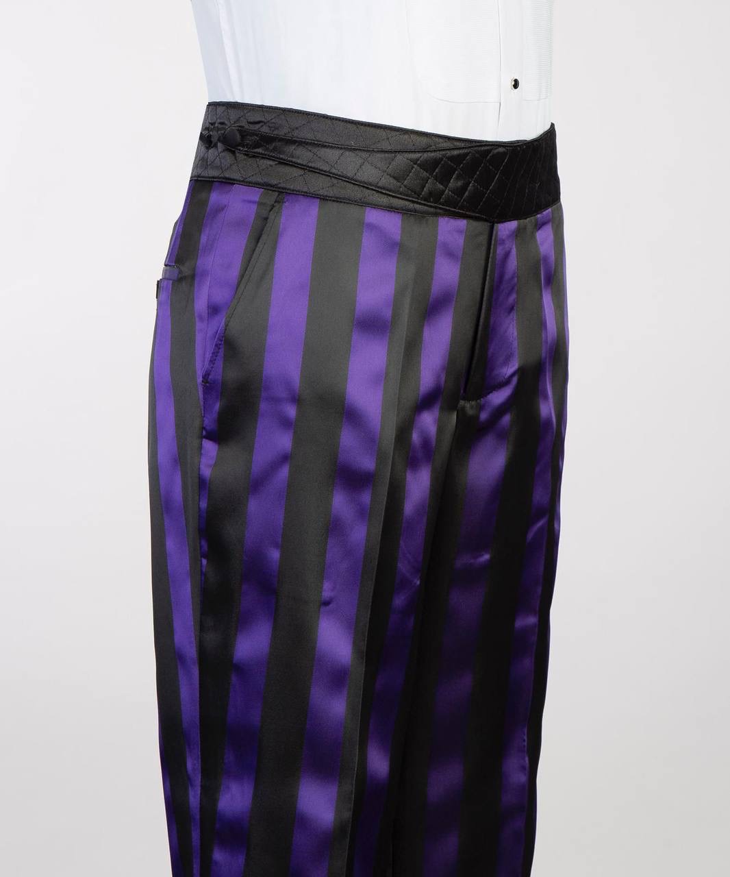 Purple & Black Striped Imperial Crimson Sovereign 2-Piece Satin Double ...
