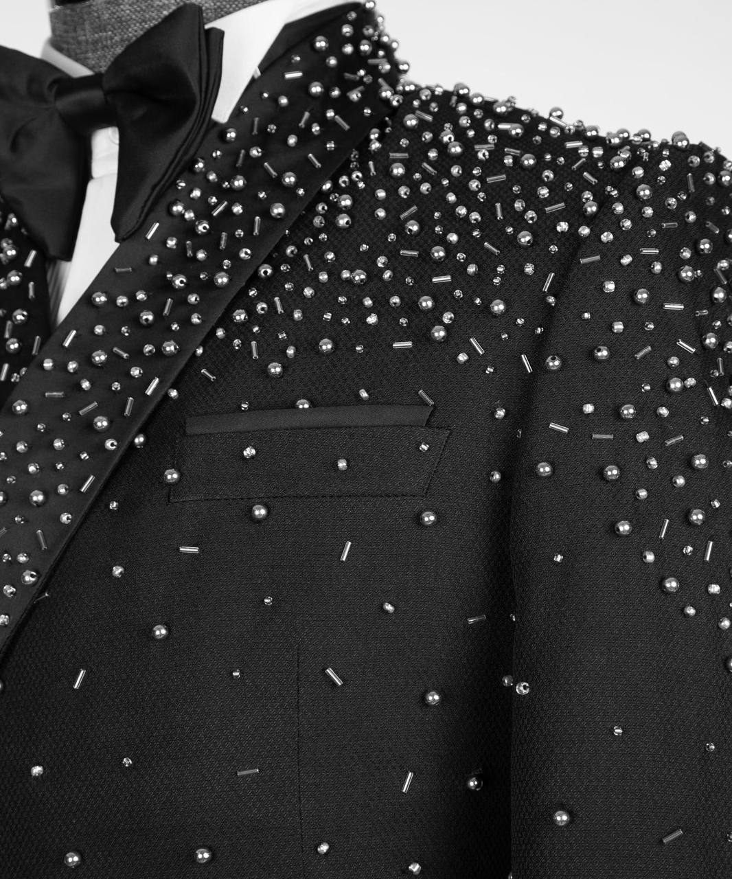 2025 2-Piece Shadow Armour Double Breasted Matte Black Studded Edge ...