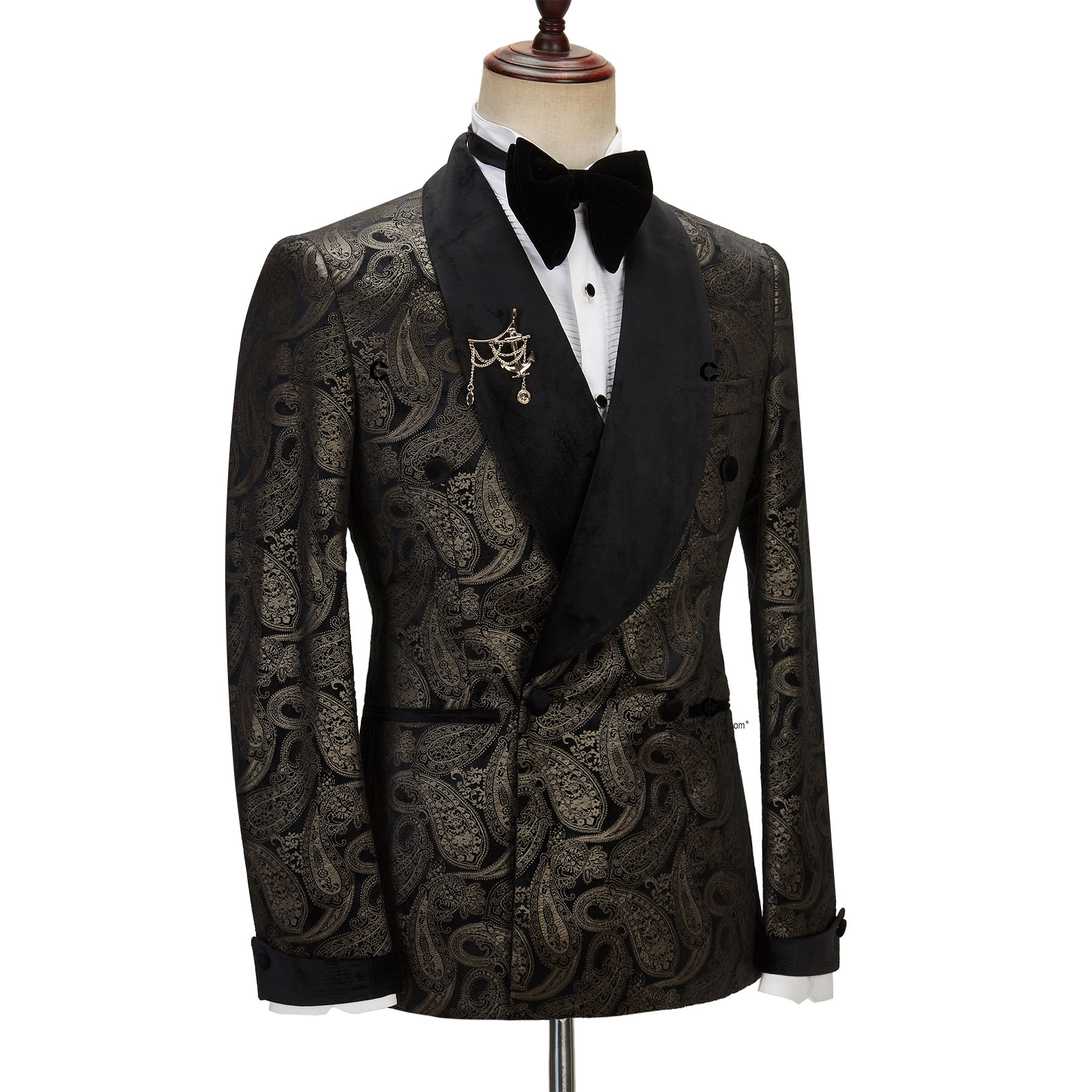 2025 Mayfair Black & Gold 2 Pieces Prestige Tuxedo Timeless Luxury ...