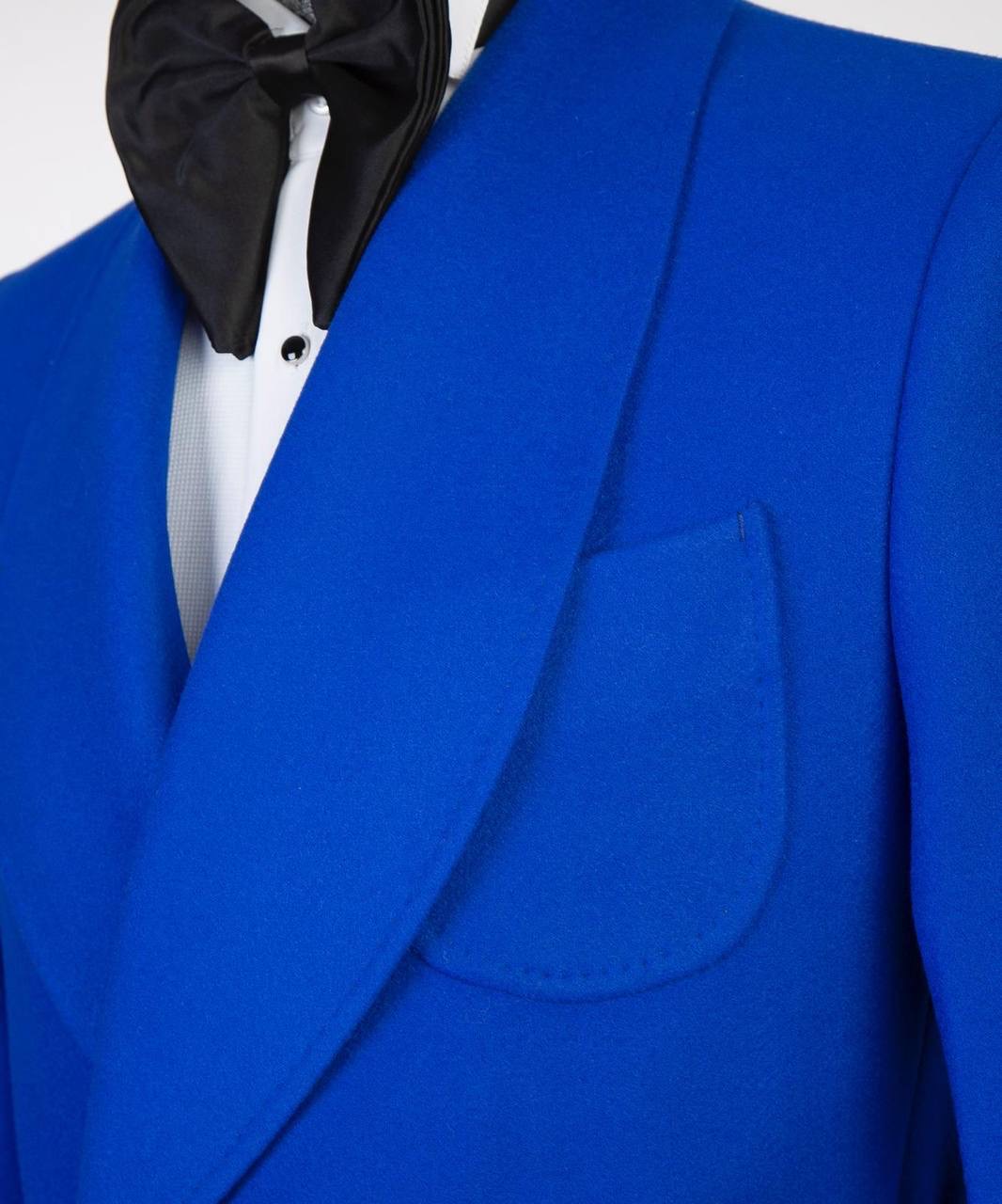 American Lexington Stylish Royal Blue Double-Breasted Wool Overcoat ...