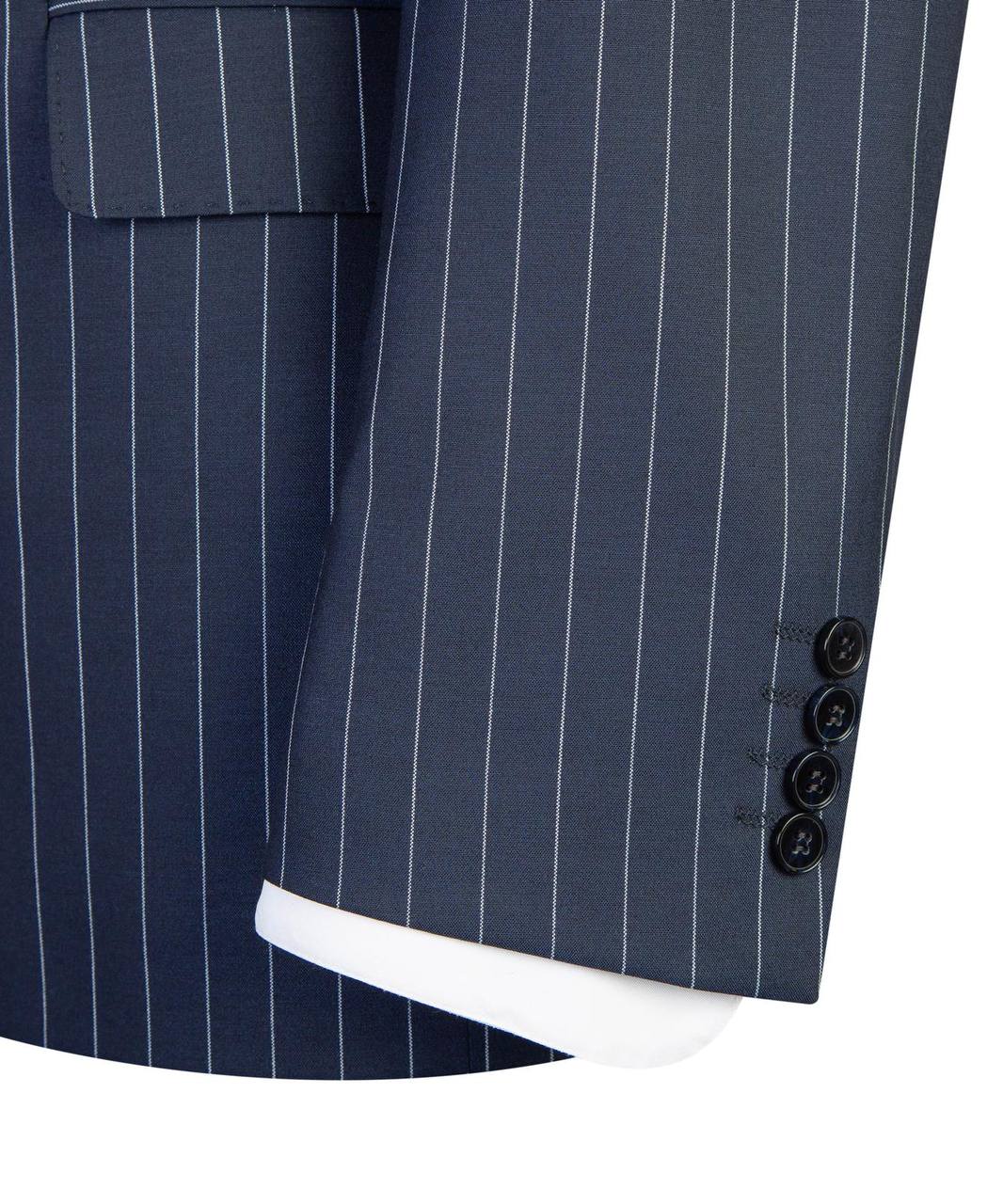 2-Piece French Prestige Ink Navy Gold Crest Stripe Suit | Model DATMAX ...