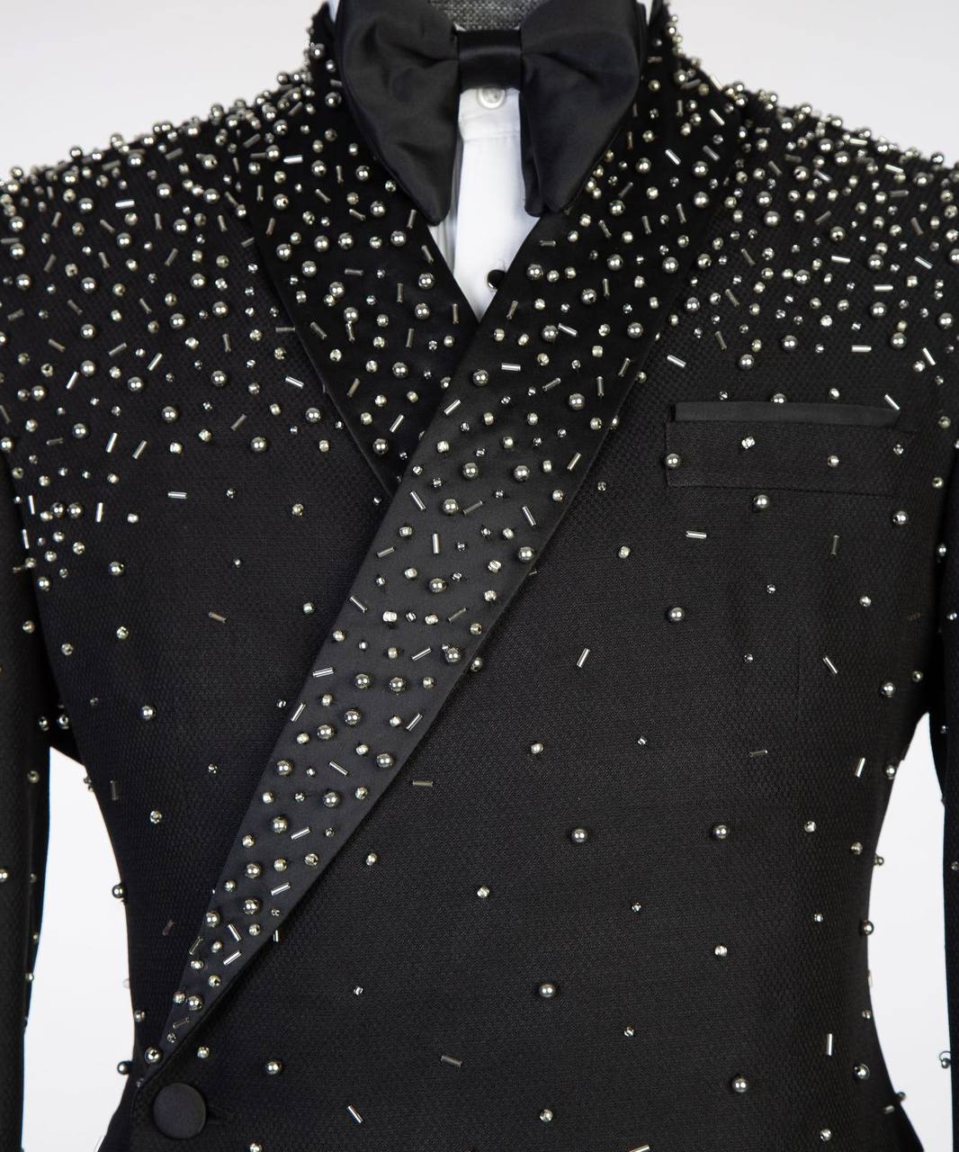 2025 2-Piece Shadow Armour Double Breasted Matte Black Studded Edge ...