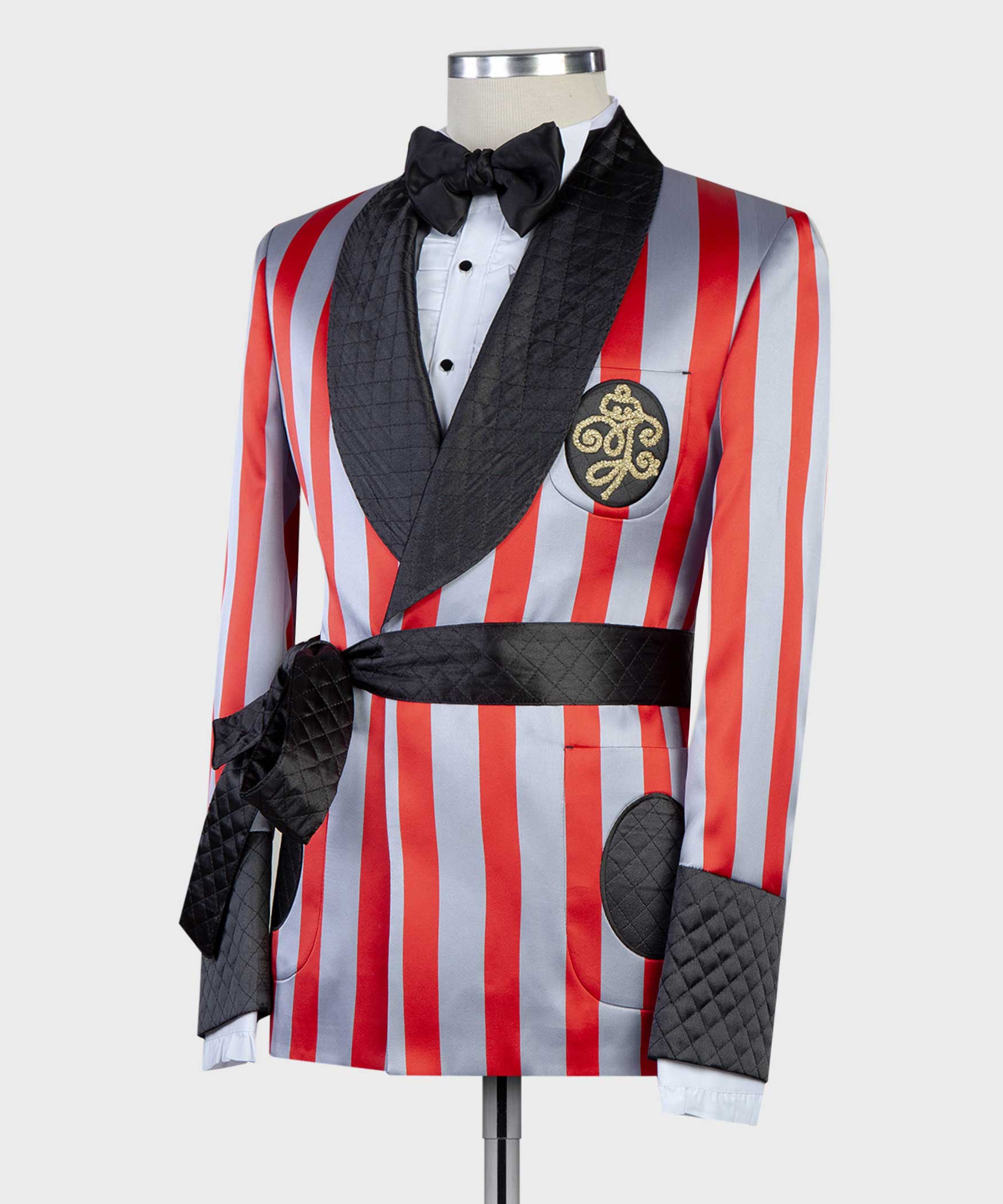 2025 Red & Light Gray Striped Imperial Crimson Sovereign 2-Piece Satin ...