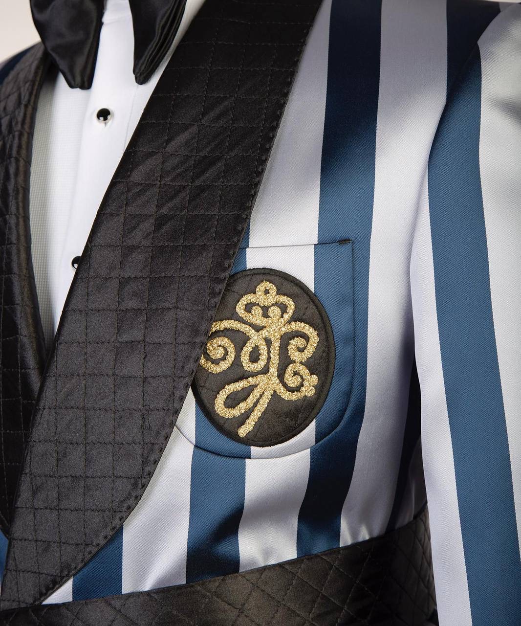 2025 Blue & Light Gray Striped Imperial Crimson Sovereign 2-Piece Satin ...