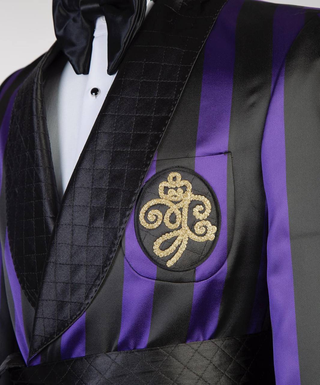 Purple & Black Striped Imperial Crimson Sovereign 2-Piece Satin Double ...