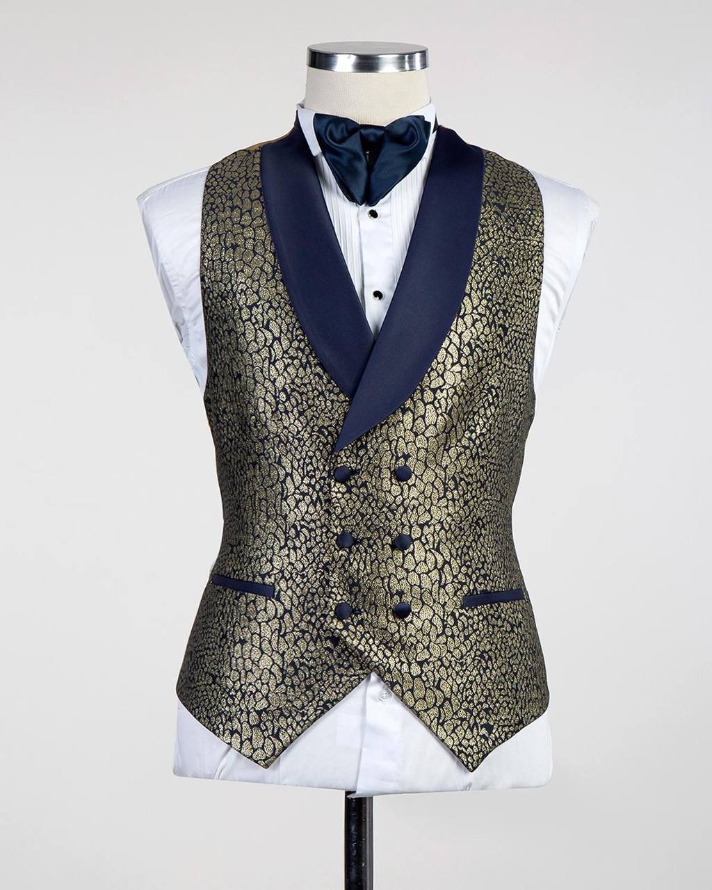 2025 Golden Armour 3-Piece Black & Metallic Gold Crocodile Embossed ...