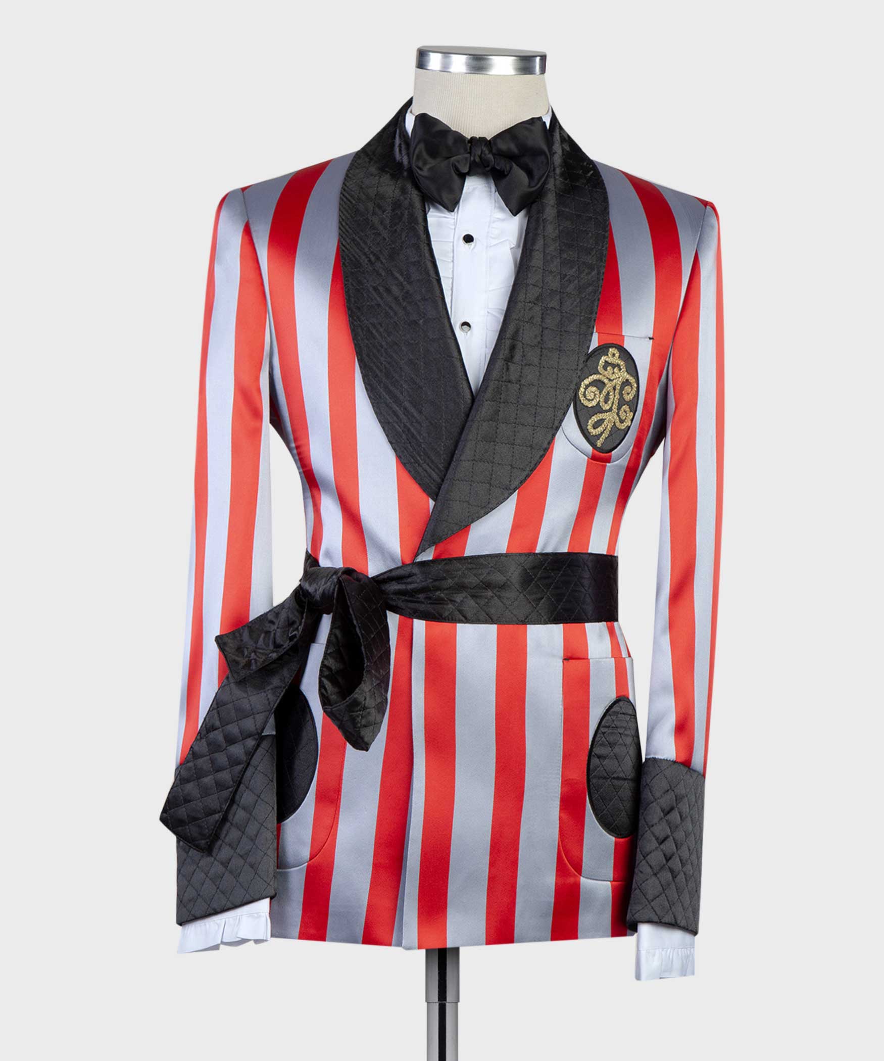 2025 Red & Light Gray Striped Imperial Crimson Sovereign 2-Piece Satin ...